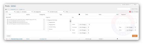Tutorial How To Bulk Update Post Status Categories Tags Author Etc