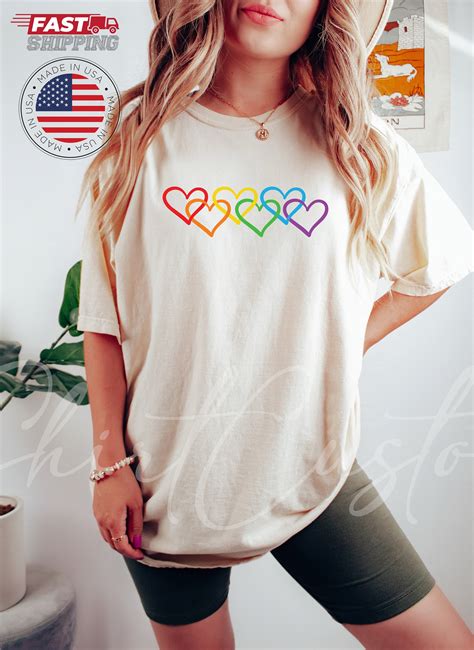 Rainbow Heart Shirt Love Is Love Rainbow Heart Tee Pride Rainbow
