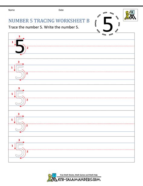 Number 5 Worksheets For Preschool
