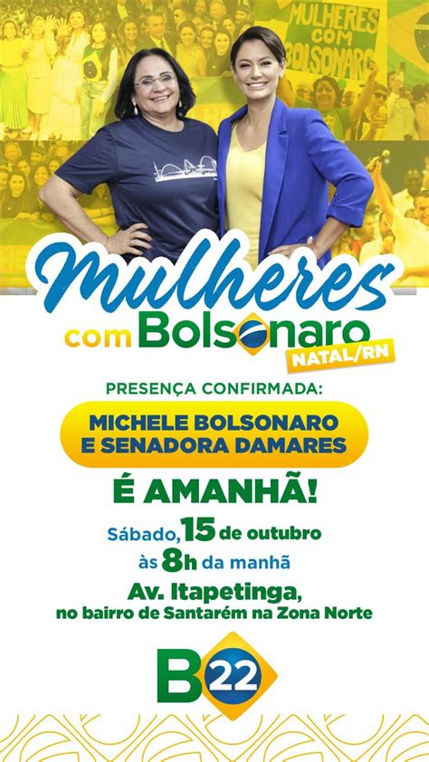 Mulheres Com Bolsonaro Primeira Dama E A Senadora Damares Alves Chegam
