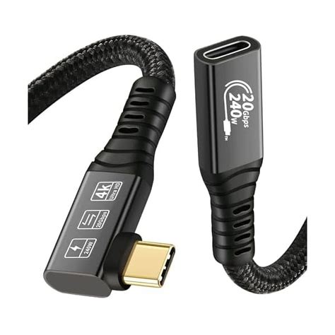 20gbps Usb C 32 Extension Cable 90 Degree Usbc 32 Gen2 Type C Male