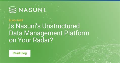 On Your Radar Nasunis Unstructured Data Management Platform