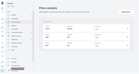 what is a price variant crystallize