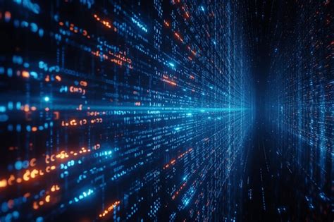premium photo digital code cascade binary data streams in matrix