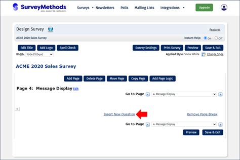 Display A Text Message In Your Survey Surveymethods Knowledge Base