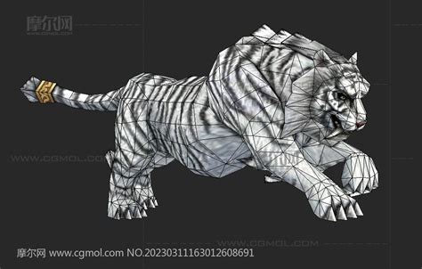白虎带奔跑动作3d模型哺乳动物模型下载 摩尔网cgmol