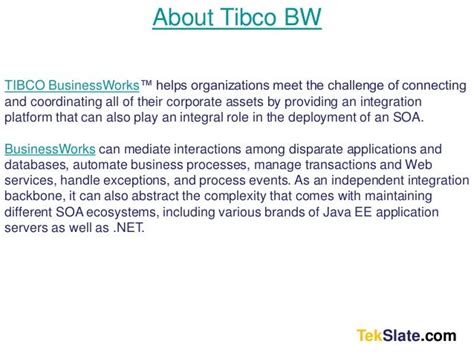 tibco bw training