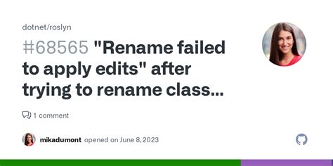Rename Failed To Apply Edits After Trying To Rename Classes In Files