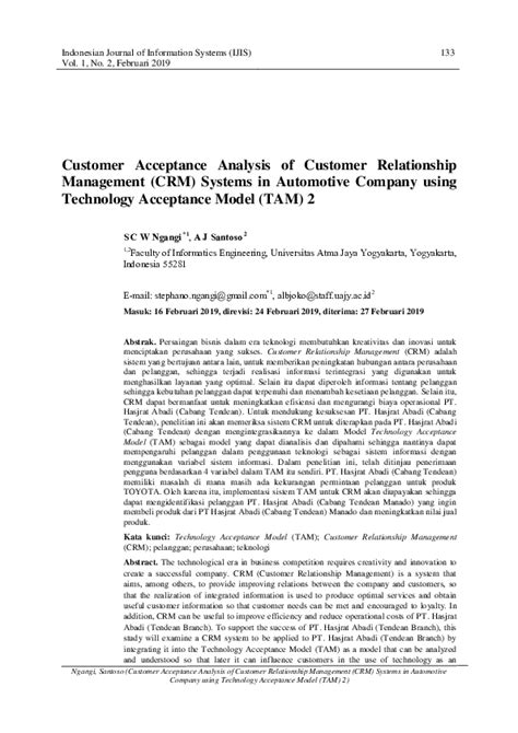 Pdf Customer Acceptance Analysis Of Customer Relationship Management
