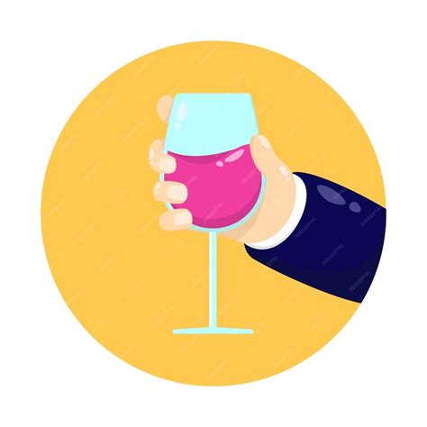 Premium Vector Hand Holding Glass Wine Illustration