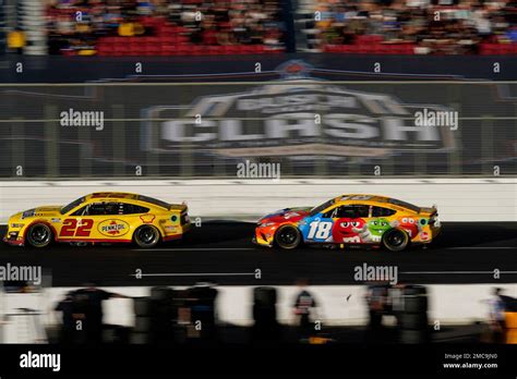 Joe Logano 22 Races Ahead Of Kyle Busch 18 During A Nascar