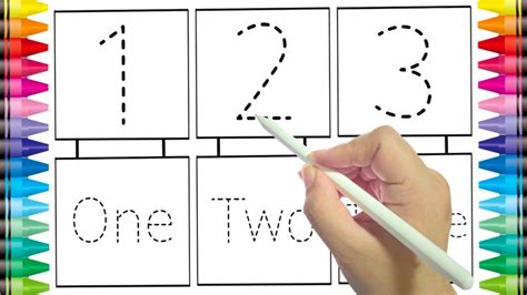 숫자놀이 유아와 아이들을 위한 그림자 점선따라 숫자 1부터 10까지 따라쓰기 Write Numbers Learn Numbers Youtube