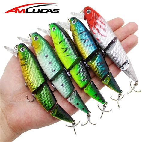 Amlucas Jointed Fishing Lure 10cm 15 5g Minnow Hard Bait Artificial