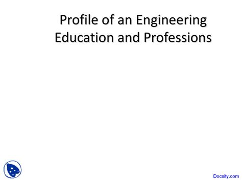 Engineering Education And Professions Introduction To Engineering Lecture Slides Docsity