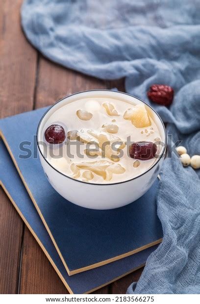 Nourishing Red Date White Fungus Lotus Stock Photo