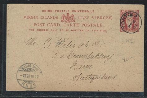 Virgin Islands P2712B 1d PSC With Long MSG To Switzerland United