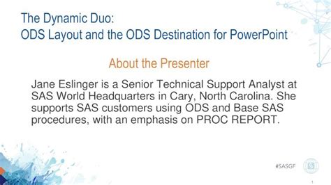 Pdf The Dynamic Duo Ods Layout And The Ods Destination For Powerpoint … · 2020 2 2 · 1