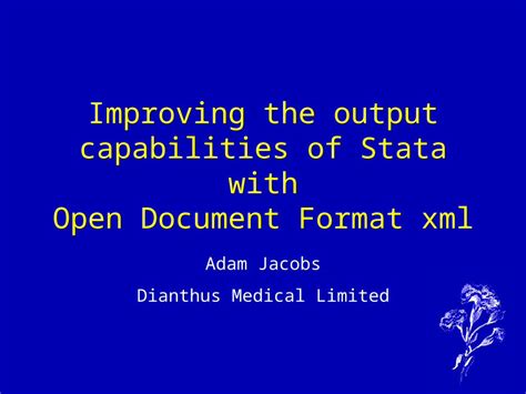 Ppt Improving The Output Capabilities Of Stata With Open Document