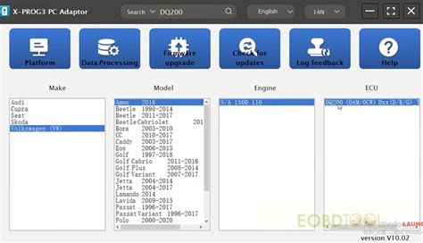 clone vw ameo 2016 dq200 transmission computer with launch x prog3 pc adapter and x431 x prog3