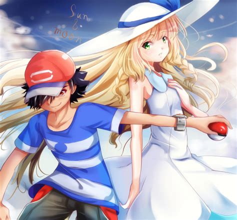 Lillie And Ash Ketchum Pokemon And More Drawn By Ashujou Danbooru
