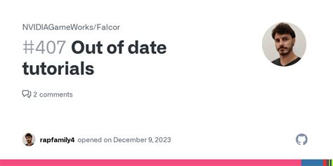 out of date tutorials · issue 407 · nvidiagameworks falcor · github