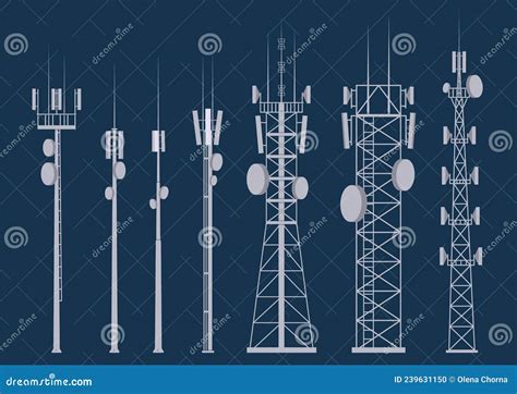 Transmission Cellular Towers Silhouette Mobile And Radio