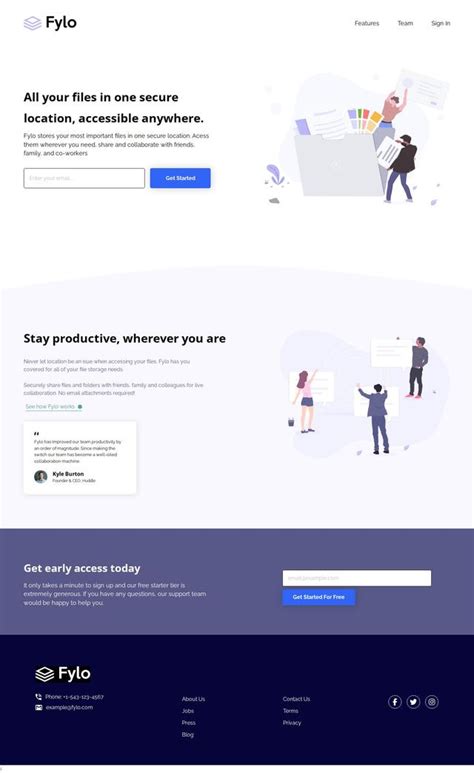 frontend mentor fylo landing page built with html css react