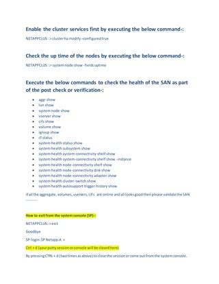 How To Shutdown The Netapp San And Version Pdf