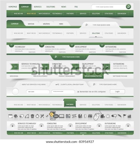 Web Site Navigation Elements Stock Vector Royalty Free 83956927
