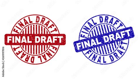 Vetor Do Stock Grunge Final Draft Round Stamp Seals Isolated On A