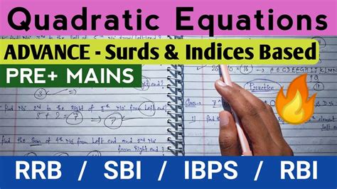 Surds And Indices Based Advance Ques Practice Part 3 🔥 Pre Mains Bankexams2024 Youtube