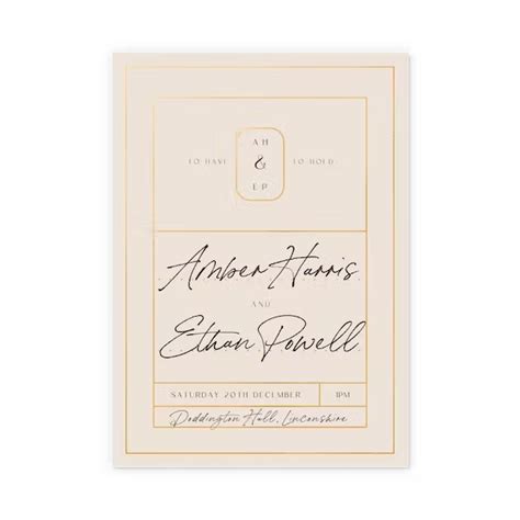 Handwritten Script Foiled Wedding Invitation Foil Wedding Invitations Script Wedding