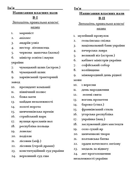 Картка Власні назви Pdf