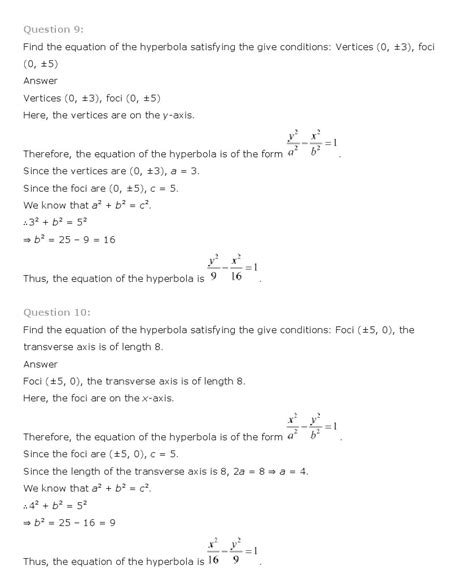 Maths Ch 11 Conic Sections Class 11 Ncert Solutions