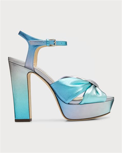 Jimmy Choo Isra Glitter Ankle Strap Platform Sandals Neiman Marcus