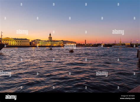 Kunstkamera And Neva River At Night Saint Petersburg Stock Photo Alamy
