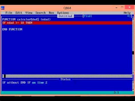 Tutorial QBasic capítulo Funciones YouTube