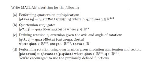 Solved Write MATLAB Algorithm For The Following A Chegg
