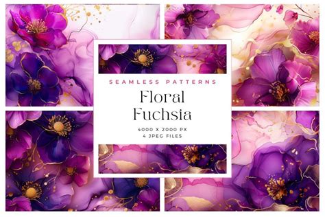 Floral Fuchsia Seamless Patterns