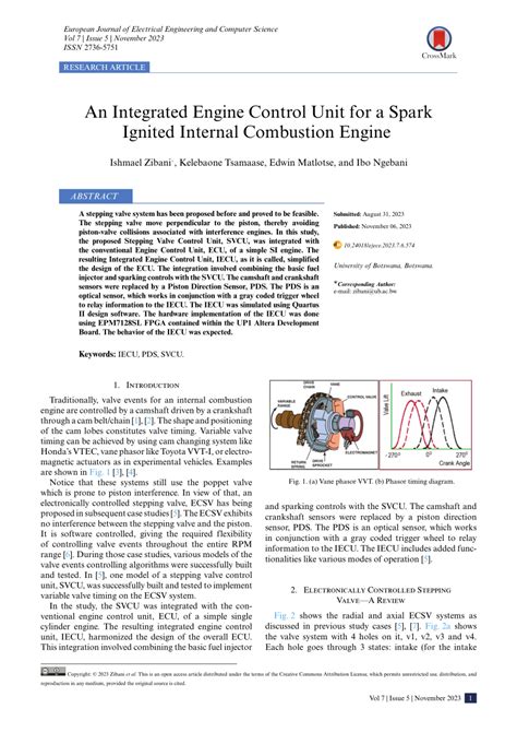 PDF An Integrated Engine Control Unit For A Spark Ignited Internal Combustion Engine
