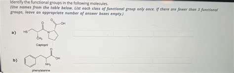 Solved Identify the functional groups in the following | Chegg.com
