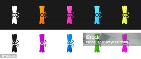 설정 고대 파피루스 두루마리 아이콘 고립 흑백 배경 양피지 고 대 이집트 상징입니다 벡터 0명에 대한 스톡 벡터 아트 및 기타 이미지 Istock