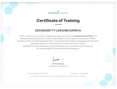 Supriya Devarashetty On Linkedin Python Training Internship