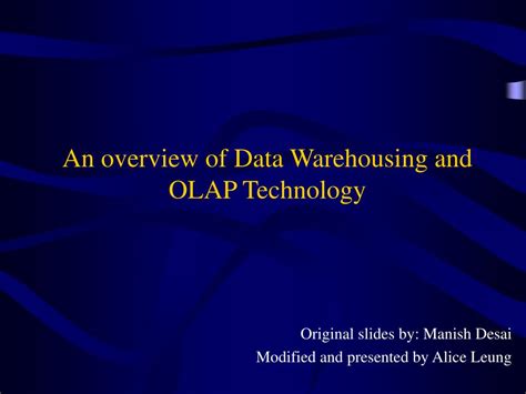 Ppt An Overview Of Data Warehousing And Olap Technology Powerpoint