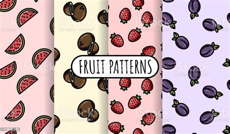 다채로운 과일 원활한 패턴의 집합입니다 배경 텍스처 타일의 평면 디자인 컬렉션 0명에 대한 스톡 벡터 아트 및 기타 이미지 0명 건강한 생활방식 건강한 식생활