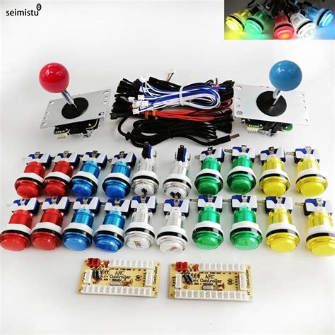 Diy Pc Raspberry Pi Arcade Joystick Game Kit With Led Push Button American Style Joystick Usb