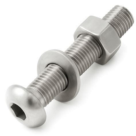 M12 X 80mm Socket Button Screw Nut And Washer Assembled Bolt A4 Marine Stainless Steel Iso