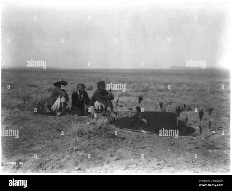 Yeibichai Sweat Navaho C1905 Three Navajo Men Seated Watching Over