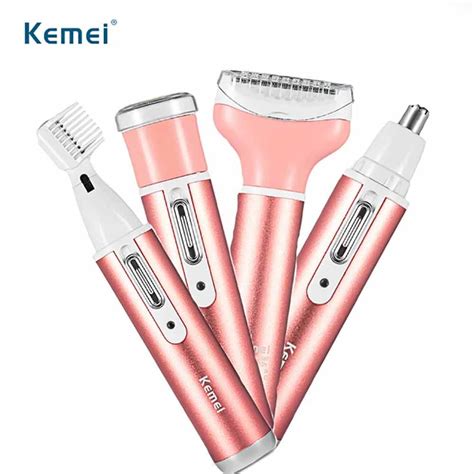 Kemei KM 6637 Multi Functional 4 In 1 Rechargeable Women Body Shaver
