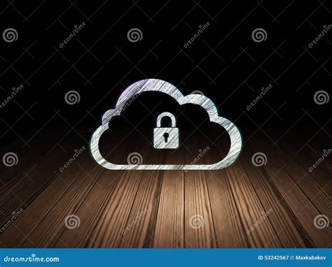 Cloud Computing Concept Cloud With Padlock In Stock Illustration Illustration Of Online Glow